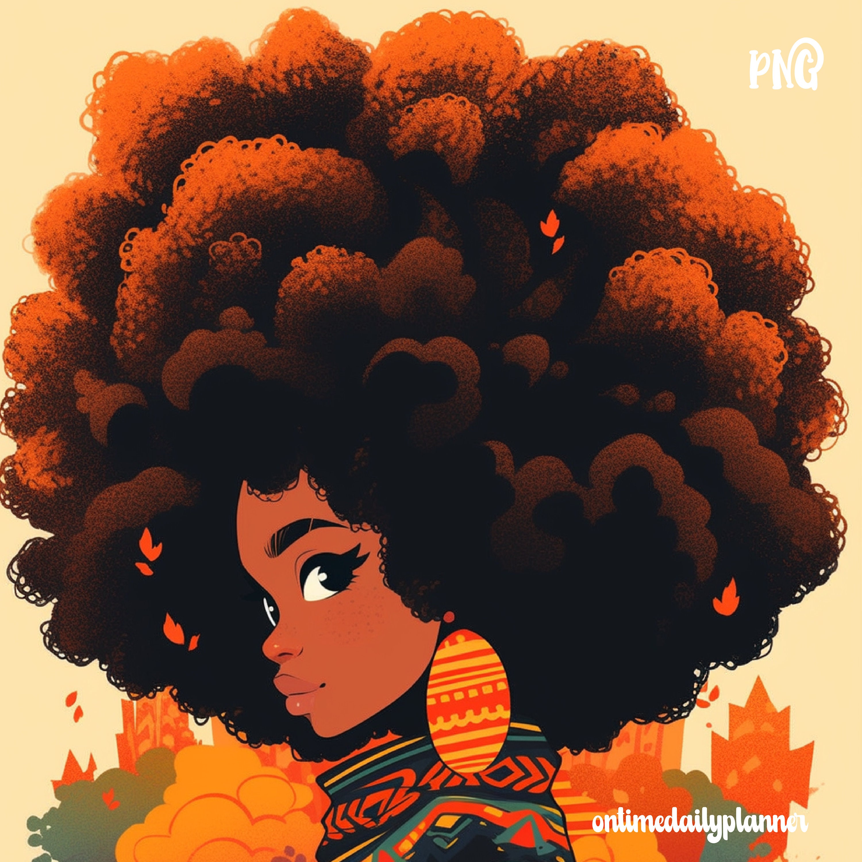 Black Girl Clipart Design, Digital Planner Wall Art PNG, African ...