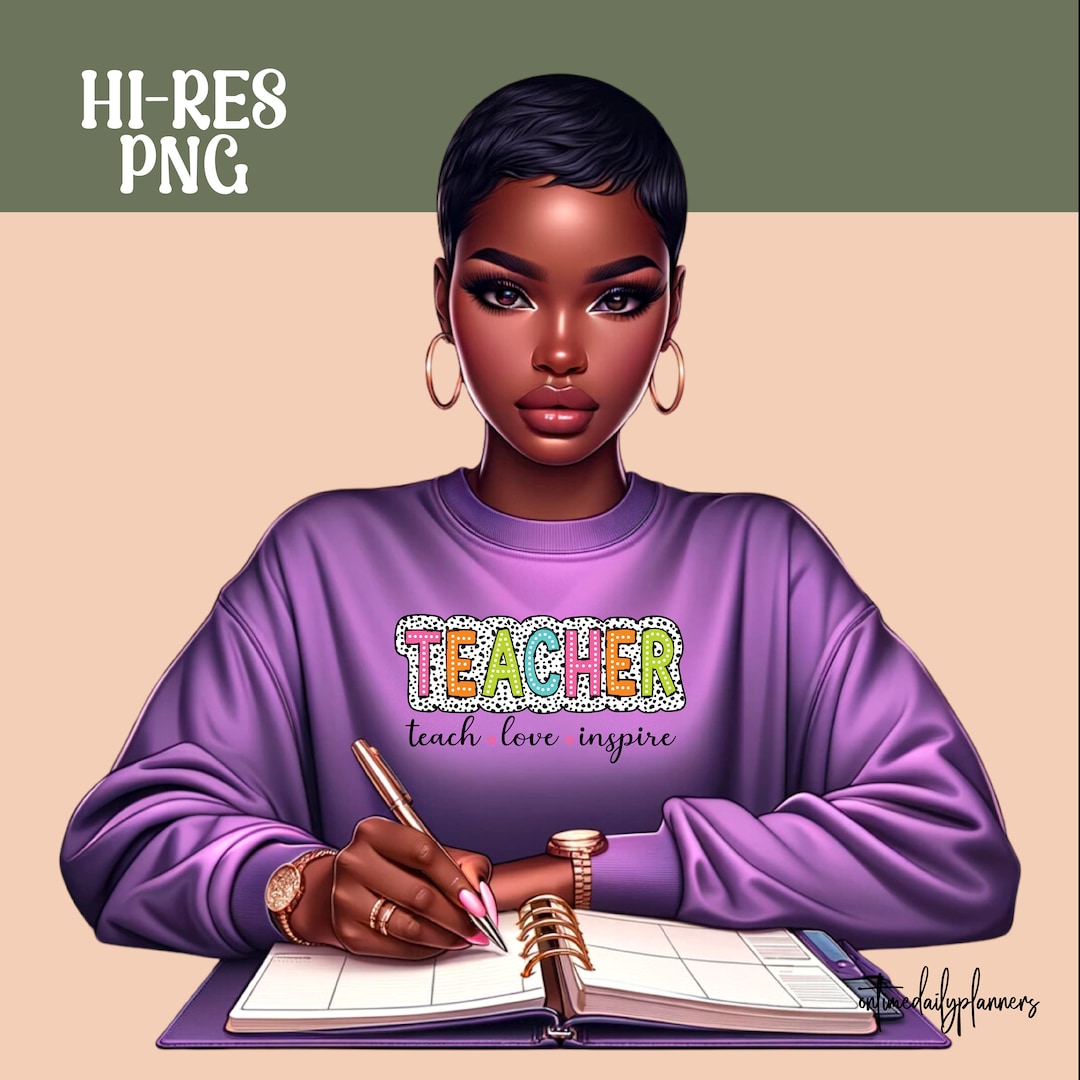 Black Girl Teacher Clipart PNG, School Clipart African American ...