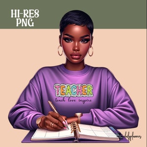 Black Girl Teacher Clipart PNG, School Clipart African American ...