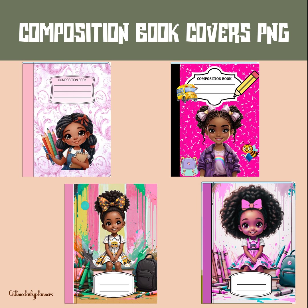 African American Kids Notebook Cover, Printable Notebook Cover for Kids ...
