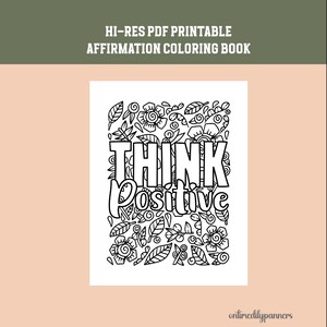 Affirmation Coloring Book 15-pages Instant Download PDF Printable ...