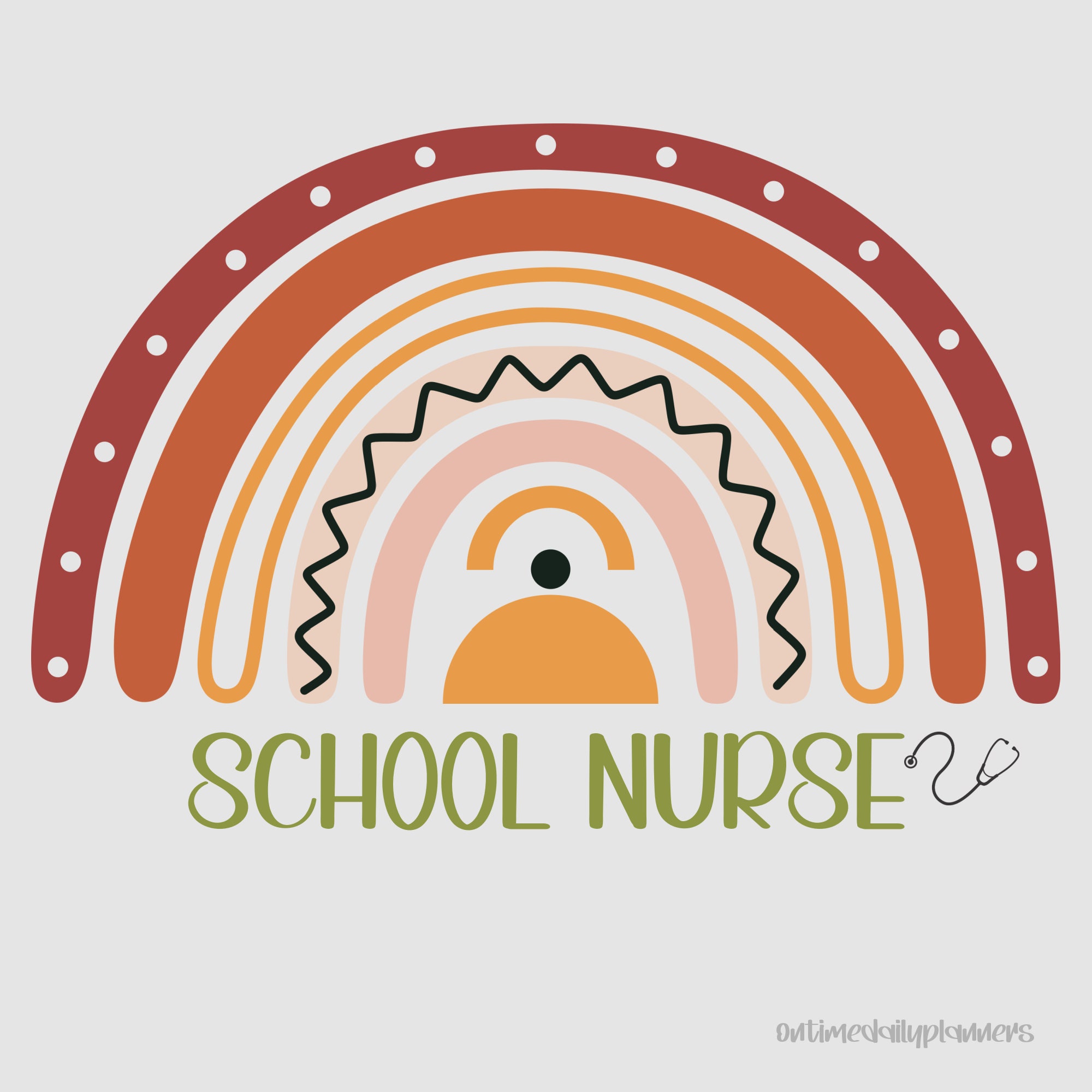 Boho Rainbow School Nurse PNG Sublimation Design Boho - Etsy