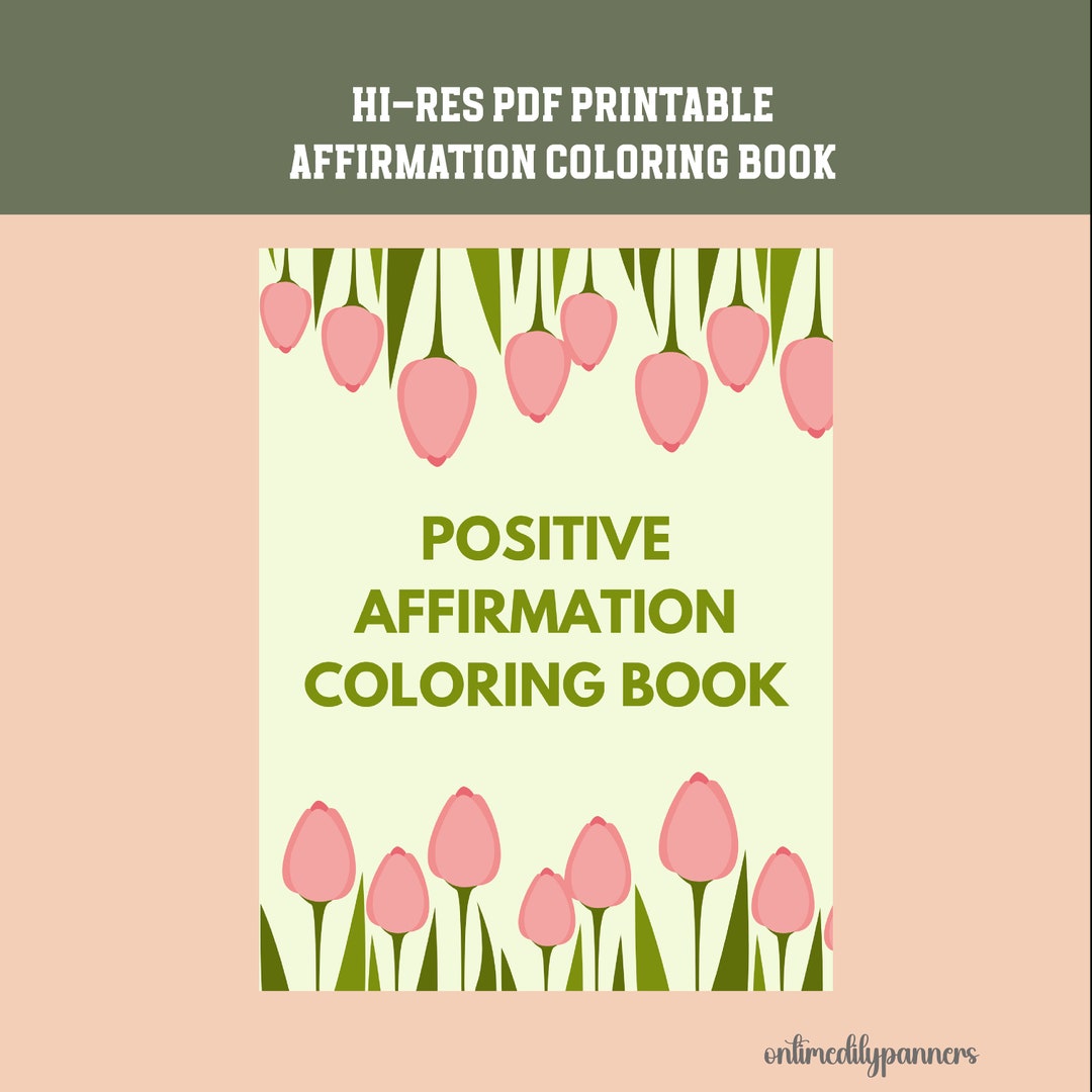 Affirmation Coloring Book 15-pages Instant Download PDF Printable ...