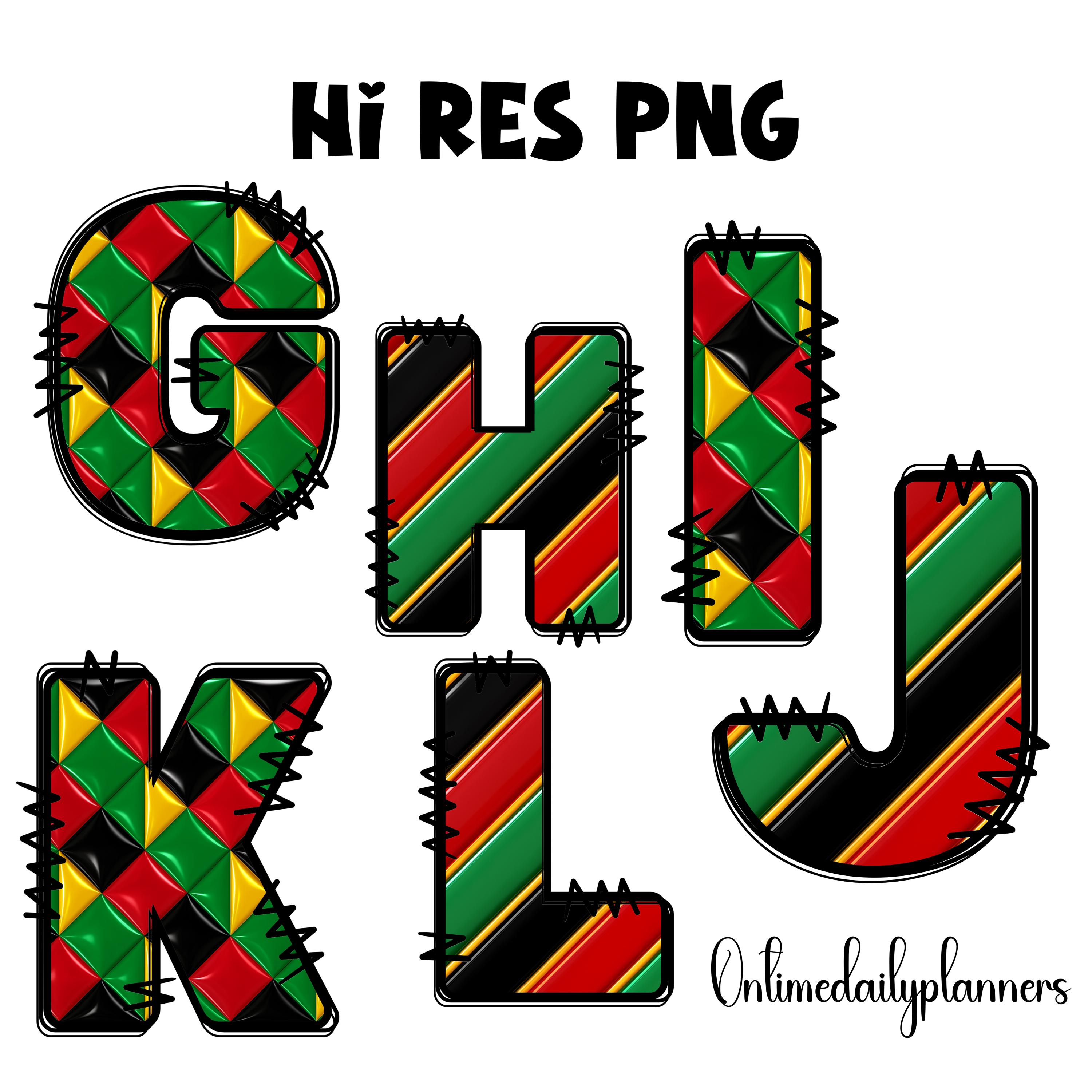 African American Alphabet Clipart, Black History Alphabet PNG ...