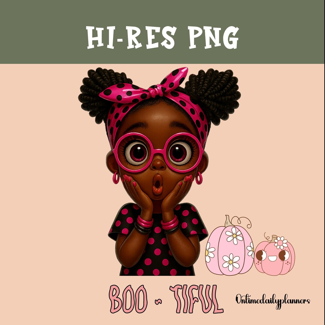 Cute Black Girl Halloween Clipart PNG, Boo-tiful Spooky Sublimation ...