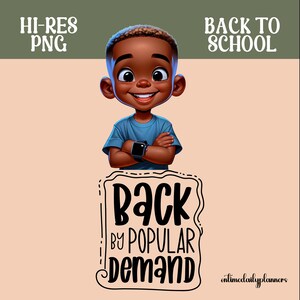 Back to School PNG, 1st Day of School African American Clipart, Kids ...
