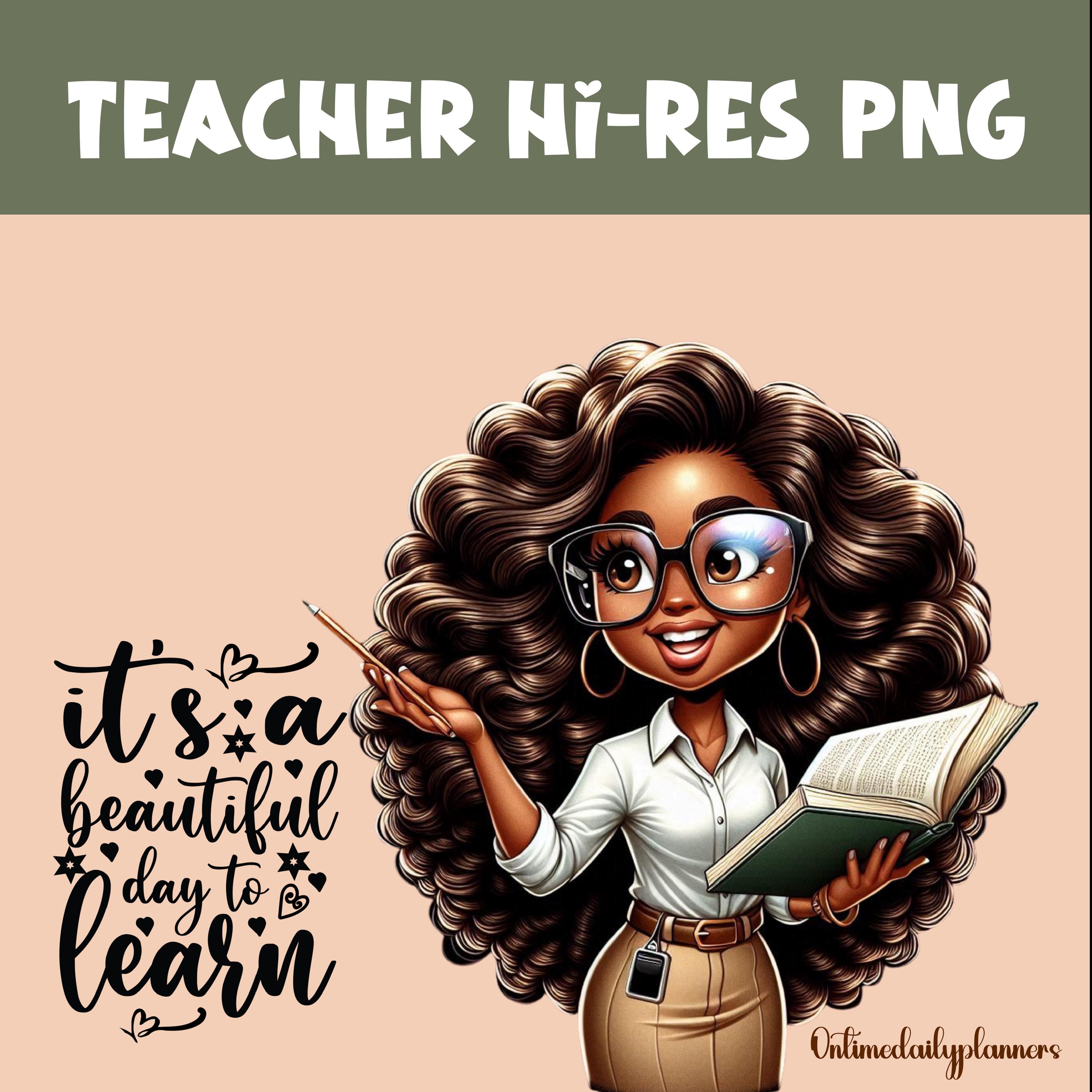 Teacher Clipart PNG Bundle, African American Teachers Back to School ...