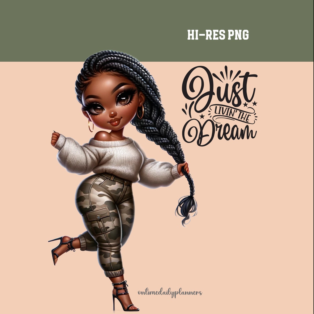 Motivational Quotes Chibi Clipart African American Woman PNG With ...