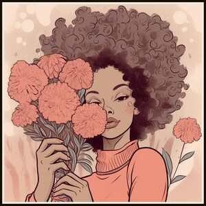 Black Woman Printable Wall Art Floral Wall Art African American ...