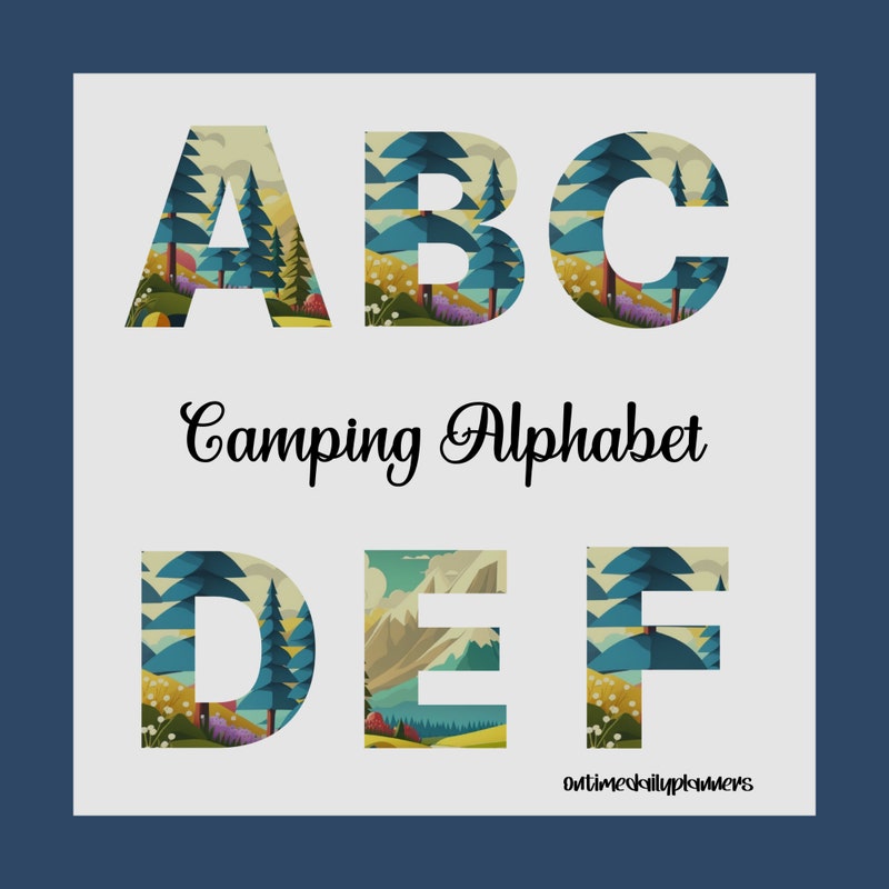 Camping Alphabet - Etsy