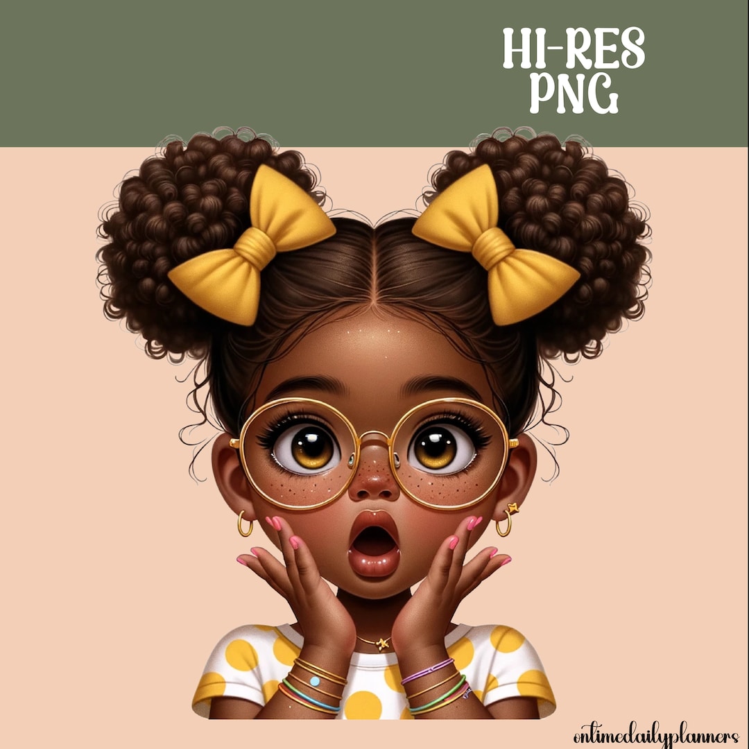 African American Girl Clipart, Little Black Girl, Back to School Black ...