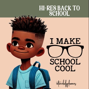 Back to School African American Kids Clipart Bundle, Black Boys PNG ...