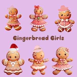Gingerbread Girl Clipart PNG, Pink Gingerbread Girl PNG, Gingerbread ...