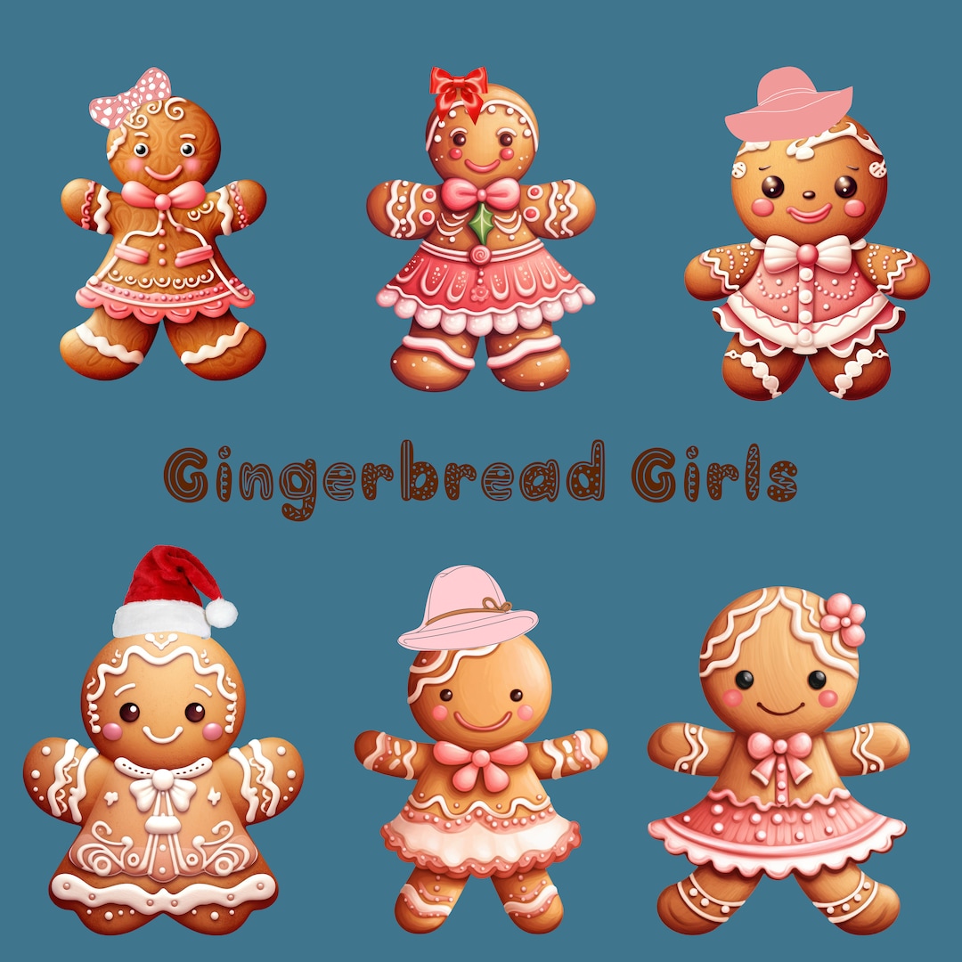 Gingerbread Girl Clipart PNG, Pink Gingerbread Girl PNG, Gingerbread ...
