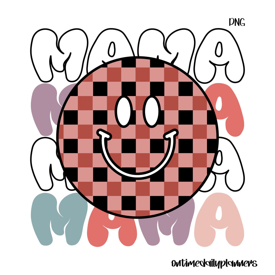 Retro Smiley Face Mom Mama Smiley Face Mama PNG Mama Mama - Etsy