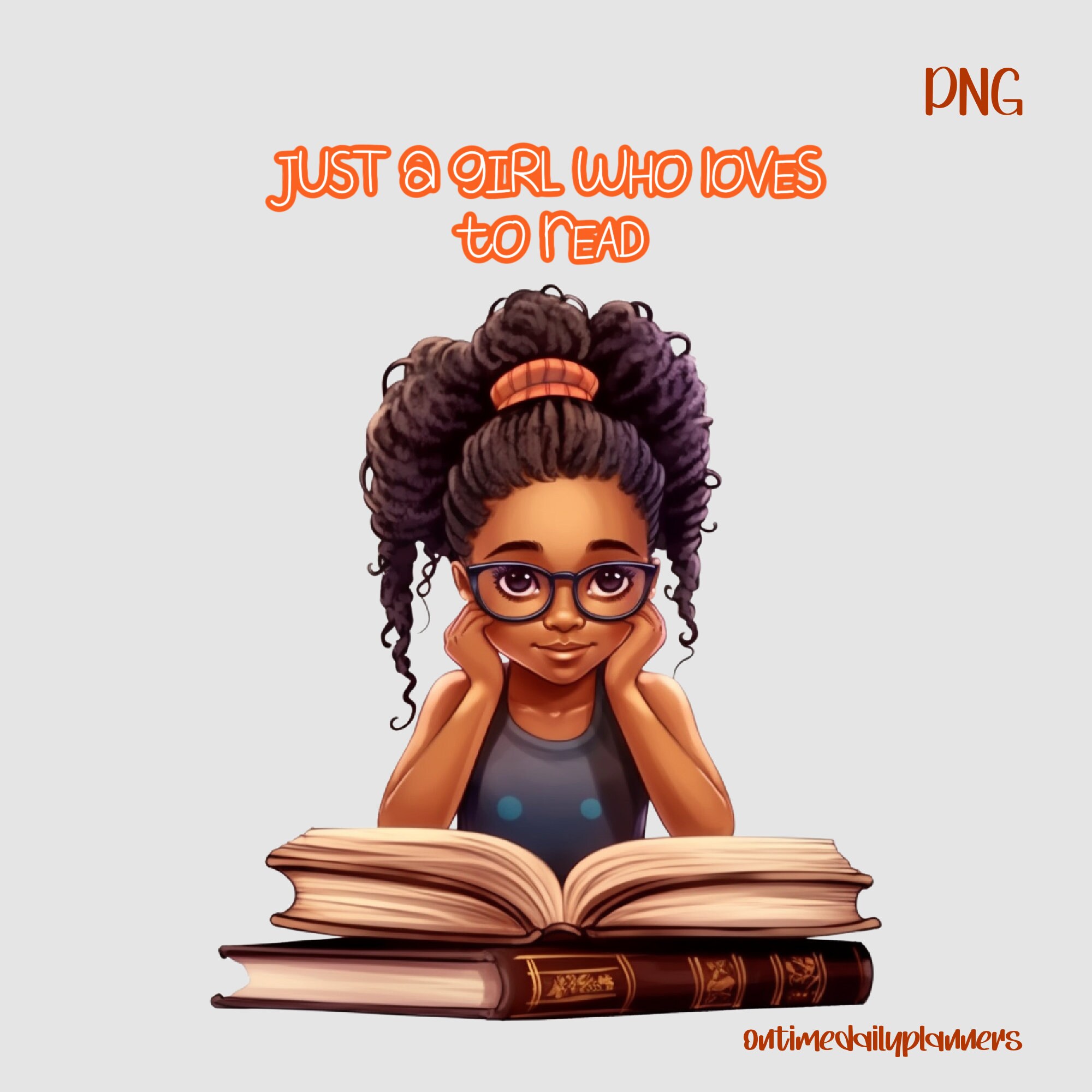 Reading Clipart, Back to School Afro Black Student Girl Graphics ...