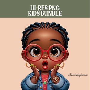 African American Girls Clipart Bundle, Little Black Girls, Back to ...