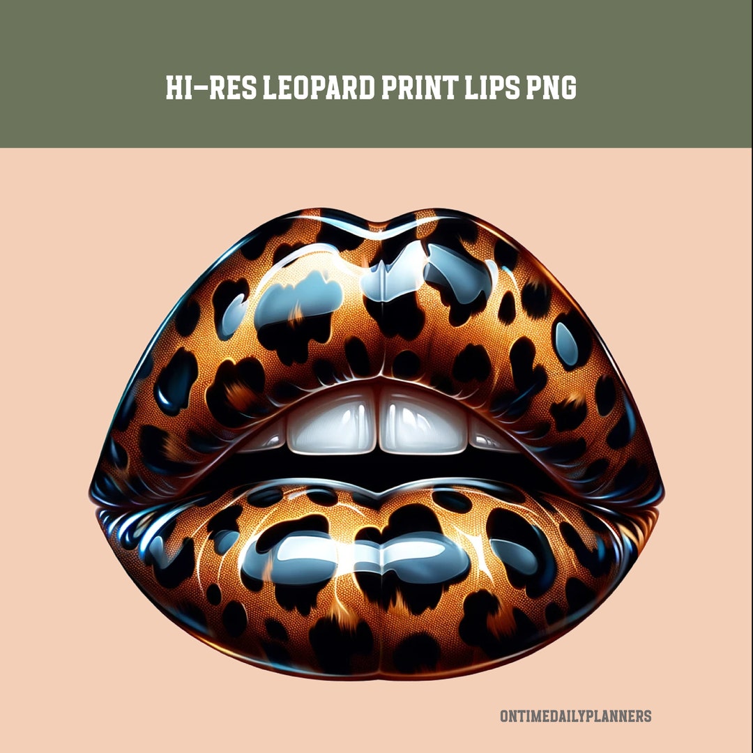 Leopard Print Lips PNG Sublimation Design, Leopard Print Digital ...
