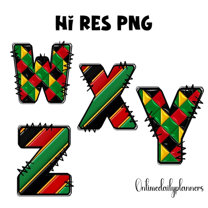 African American Alphabet Clipart, Black History Alphabet PNG ...