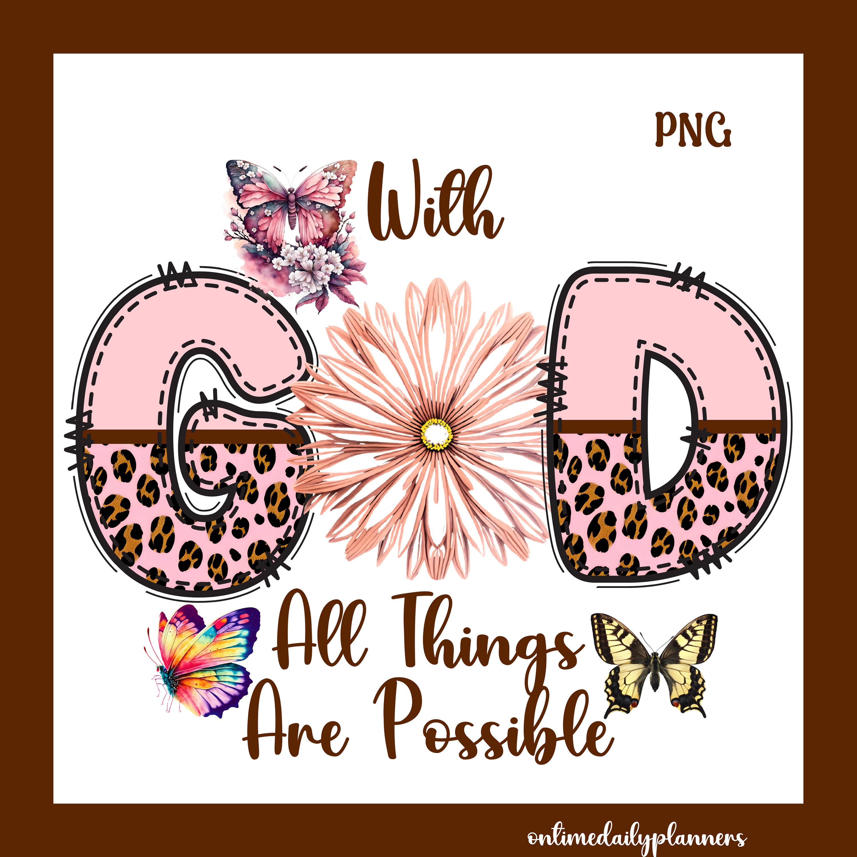 Christian Affirmation PNG Digital Download, With God All Things Are ...