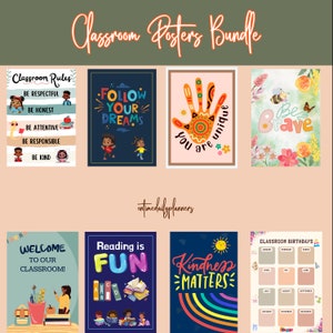 Classroom Posters Bundle, Gallery Wall Poster Bundle, Classroom and ...