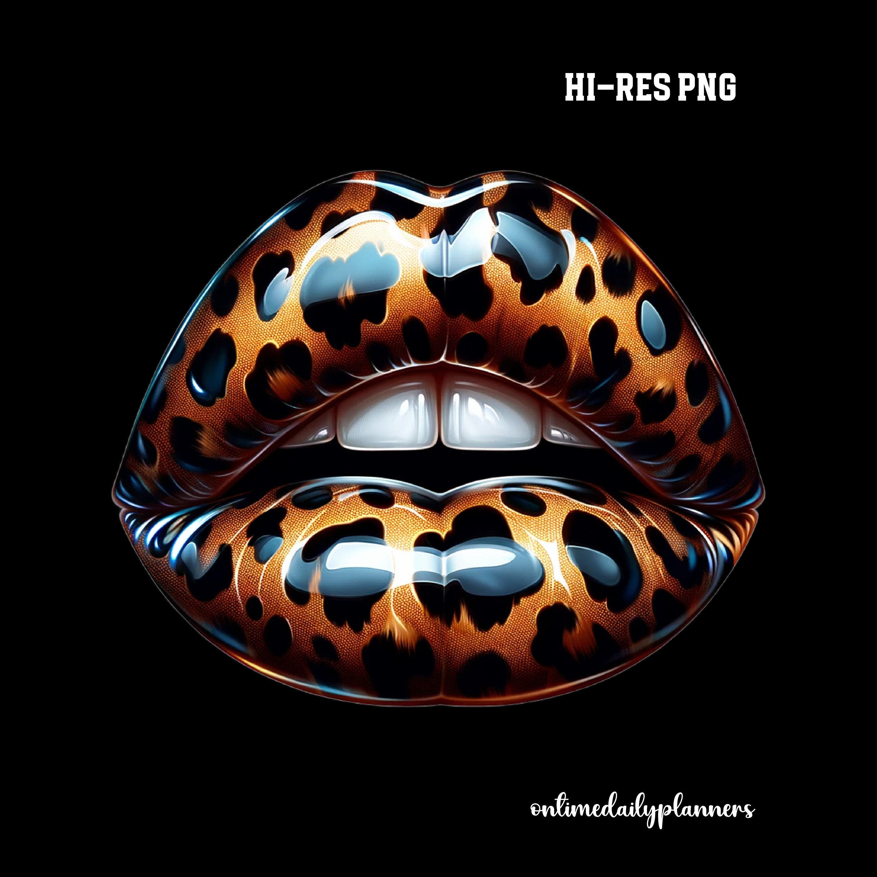Leopard Print Lips PNG Sublimation Design, Leopard Print Digital ...