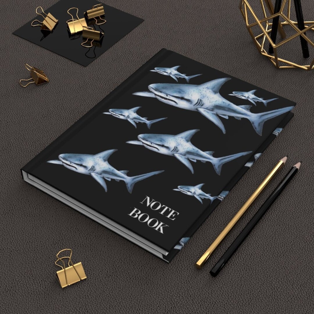 Black Shark Notebook Shark Journal Shark School Supplies Hardcover ...