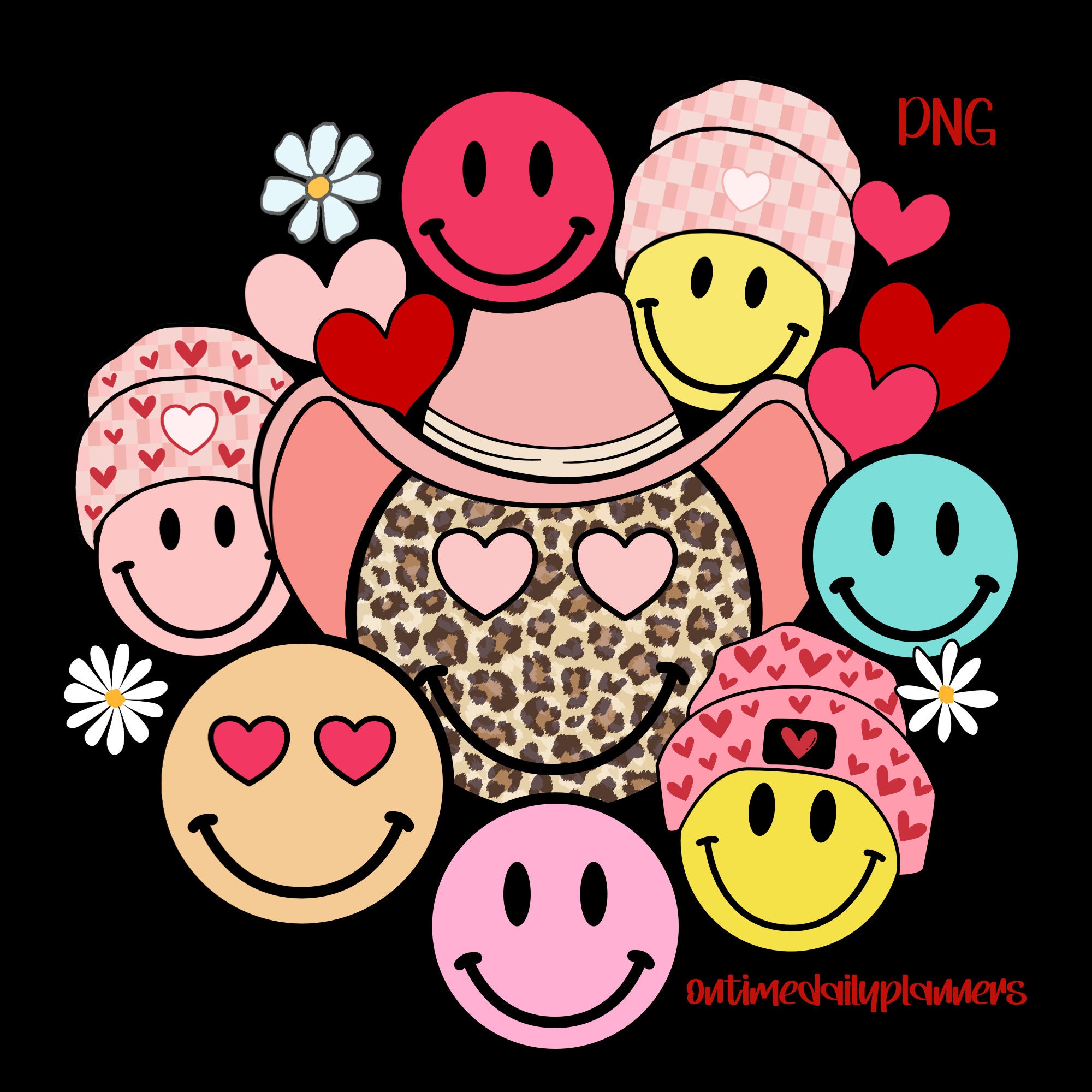 Smiley Face With Hearts Sublimation File, Cowboys, Cowboy Hat, Be My ...