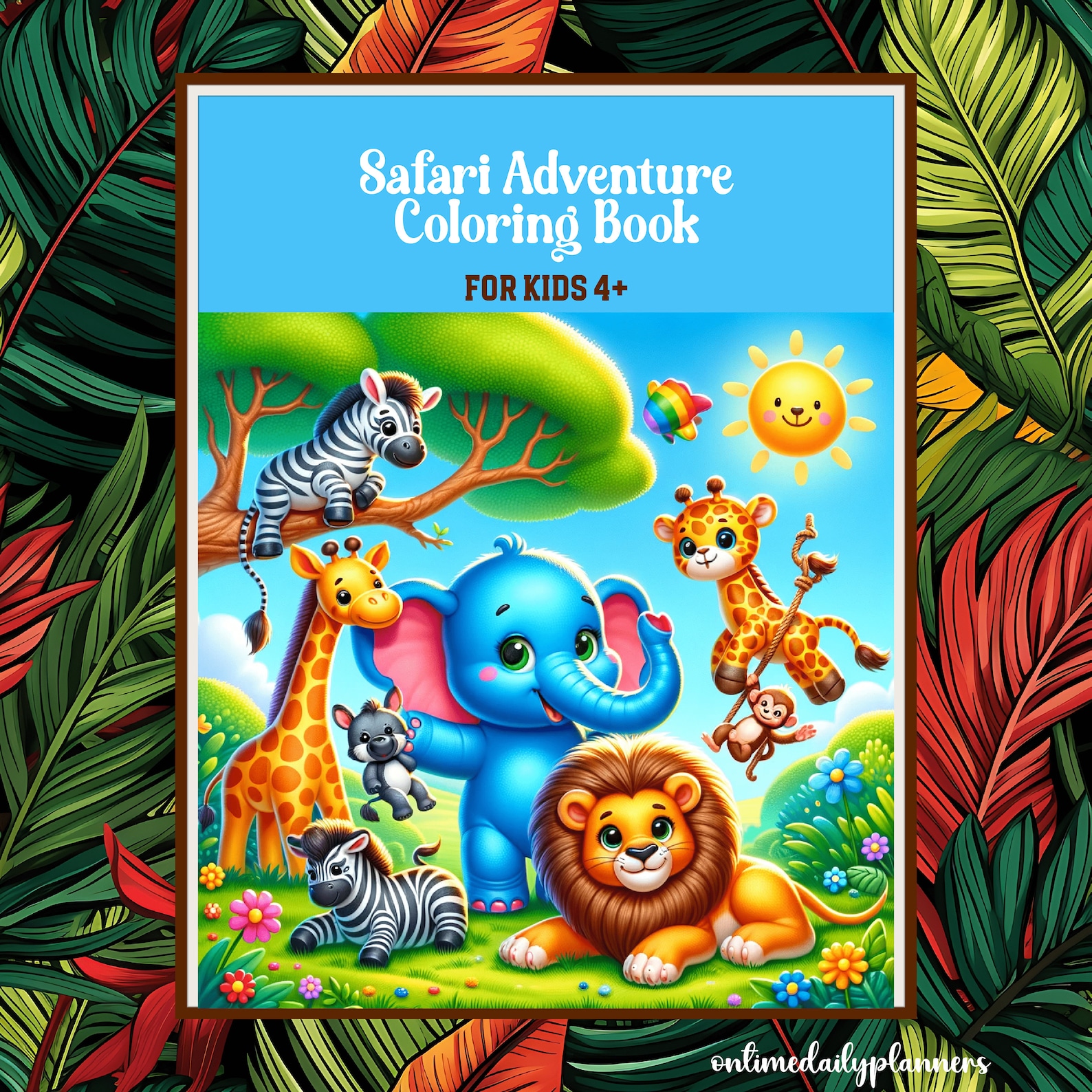 Safari Animals Coloring Book for Kids, Preschool Pre-k Kindergarten ...