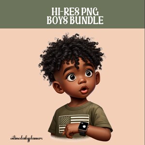 Black Boys Clipart Bundle: African American Kids PNG (digital Download ...