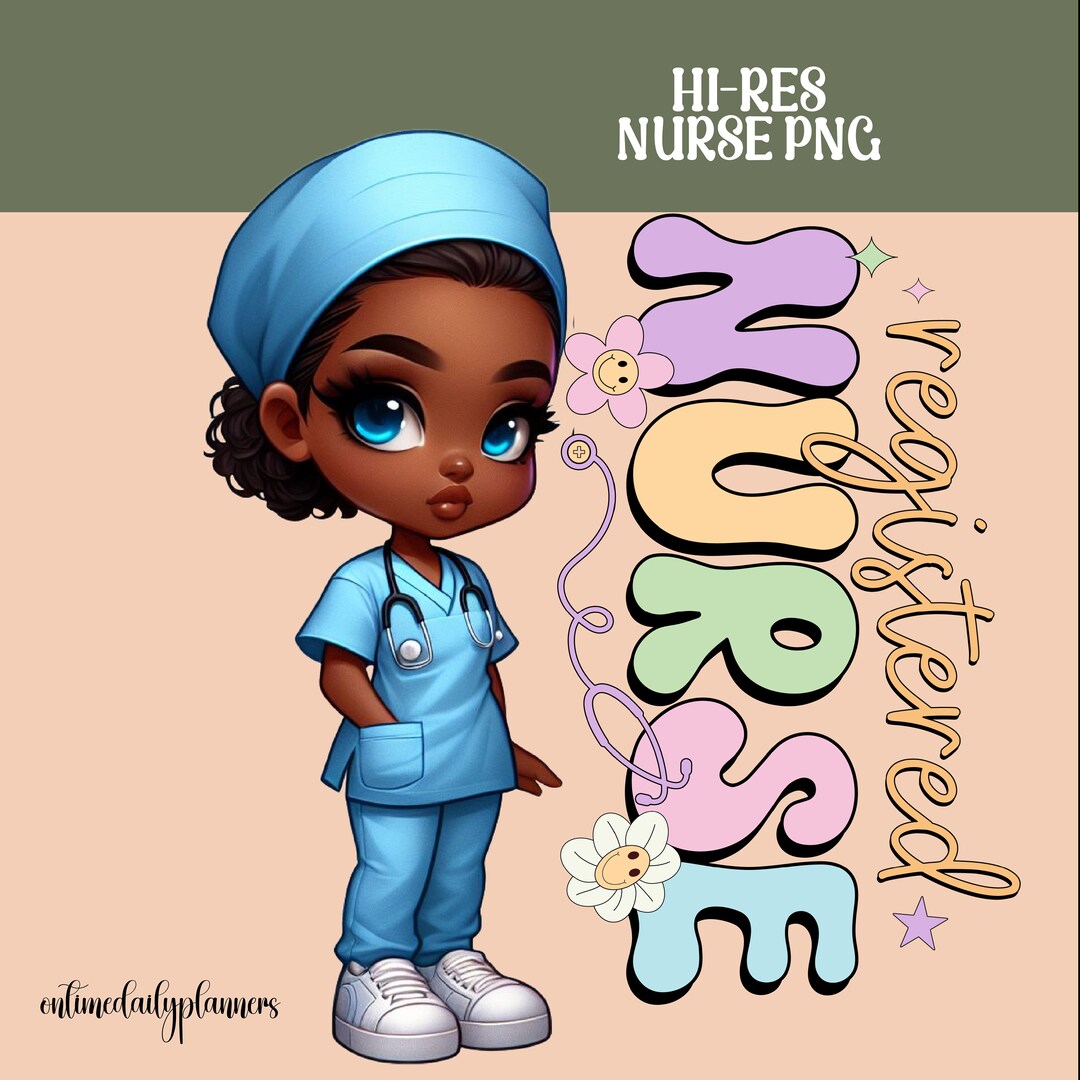 Nurse Chibi Style PNG Registered Nurse PNG Health Care Clipart Black ...