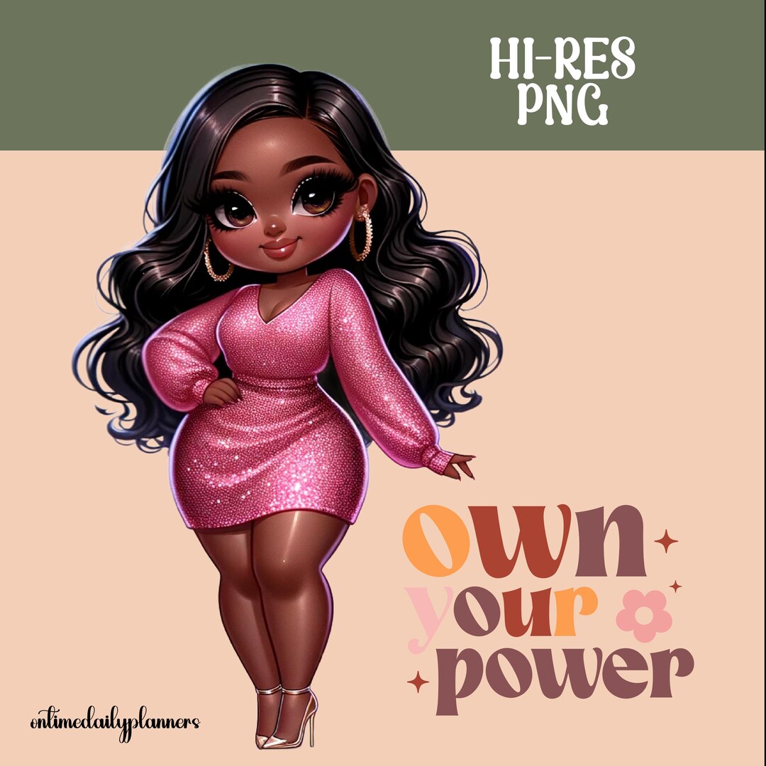 Chibi Black Girl Clipart: Motivational Art (PNG) - Etsy