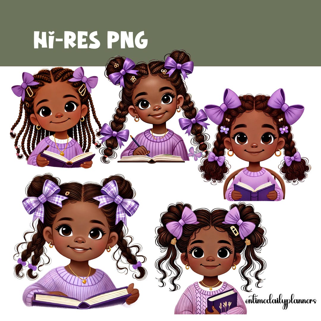 African American Little Girl Clipart PNG, Black Girls Graphics, Party ...