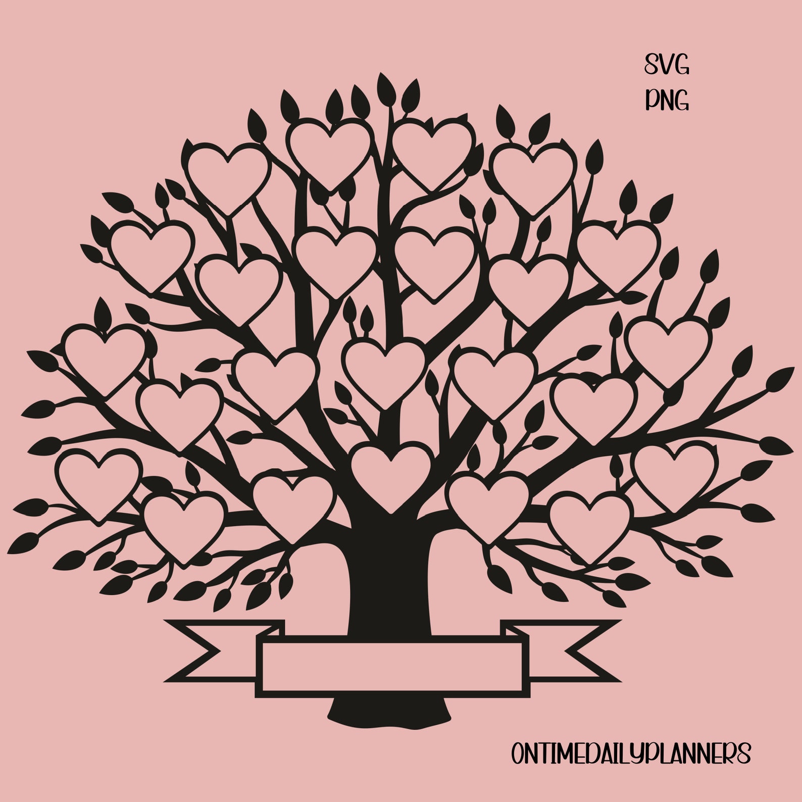 Family Tree Template: Personalized SVG & PNG (digital Download) - Etsy