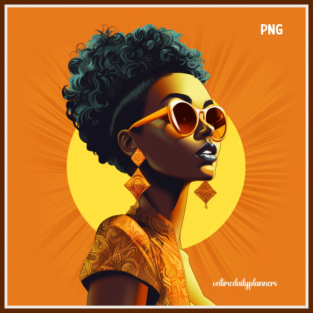 African American Wall Art Retro Afro Design Black Girl Wall Art