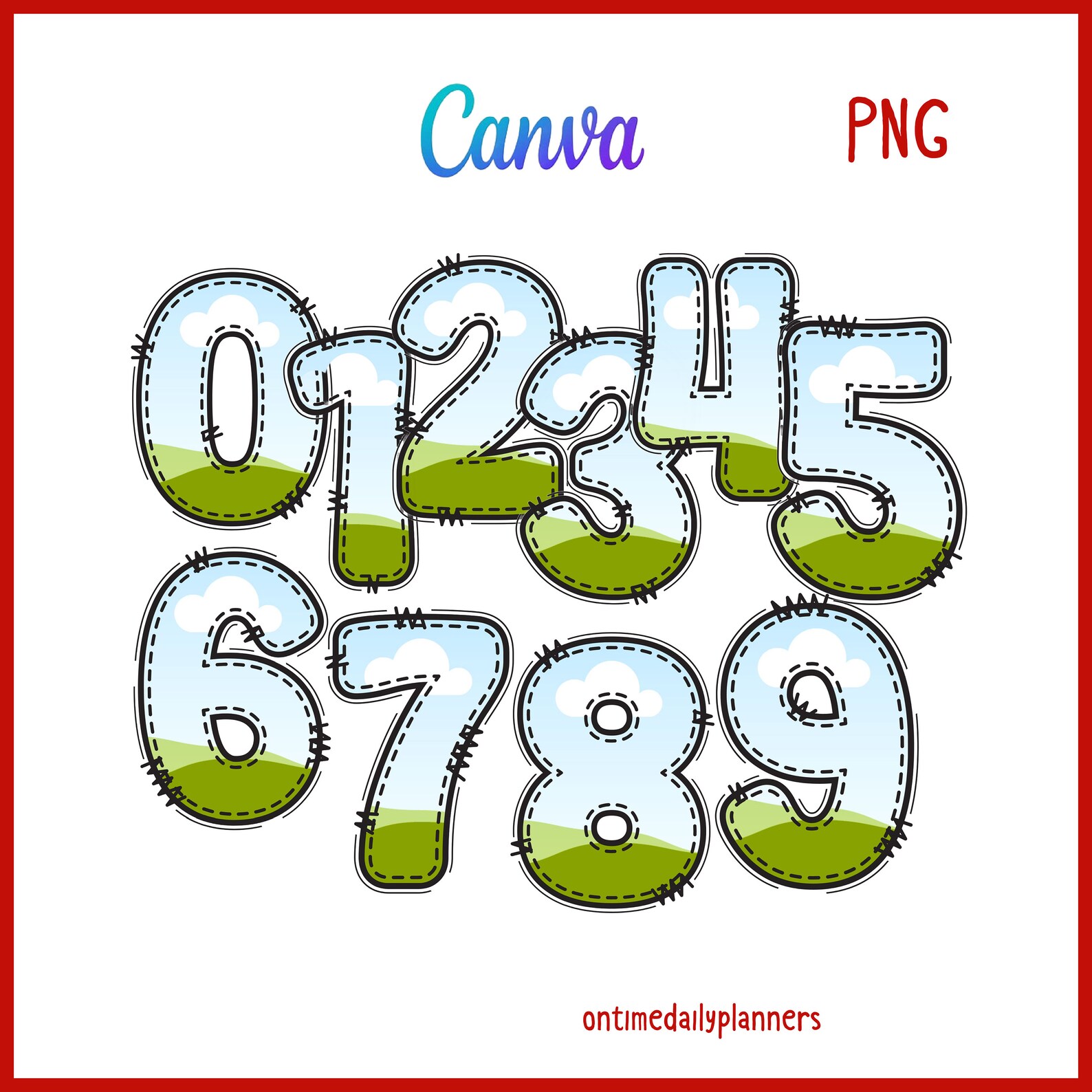 Canva Frame Template Doodle Letters and Numbers Transparent Alphabet ...