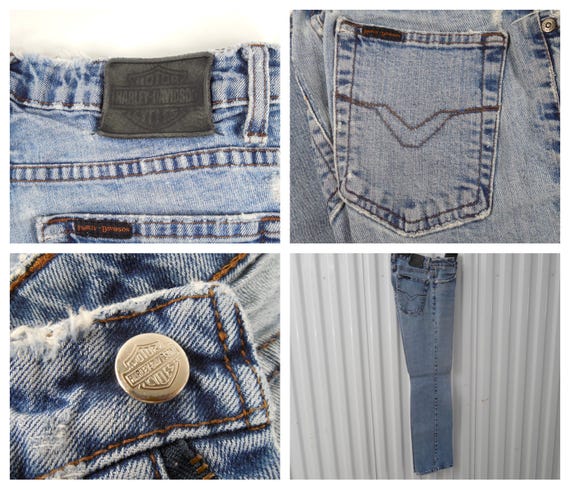 Harley Davidson Motorcycle Biker Denim Bootcut Pants … - Gem