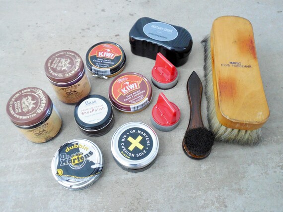 Wood Wooden Shoe Shine Valet Shoeshine Box Cobbler Sh… - Gem