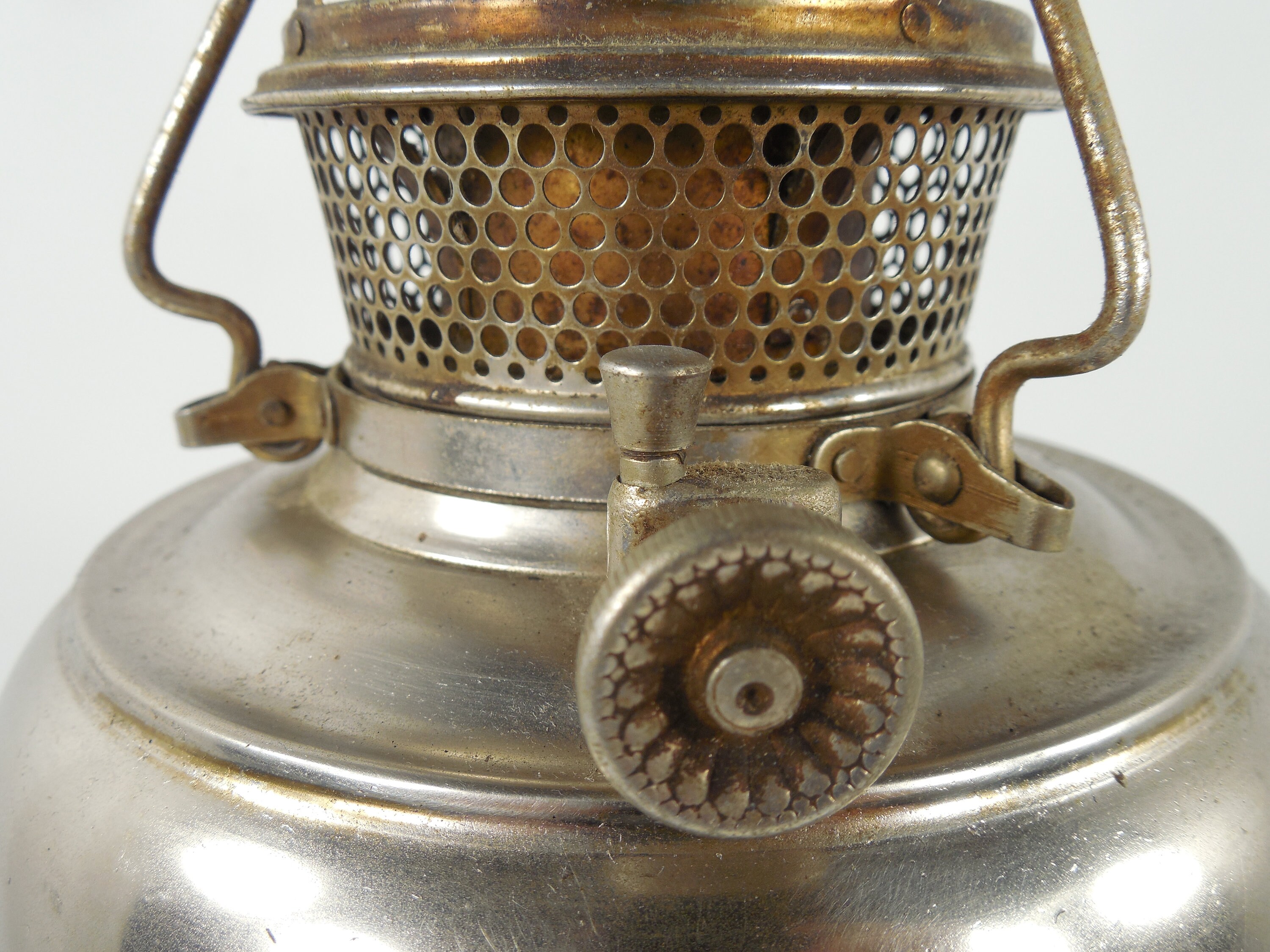 Antique B & H Oil Lamp Lantern Bradley and Hubbard Oil Lamp Nickel ...