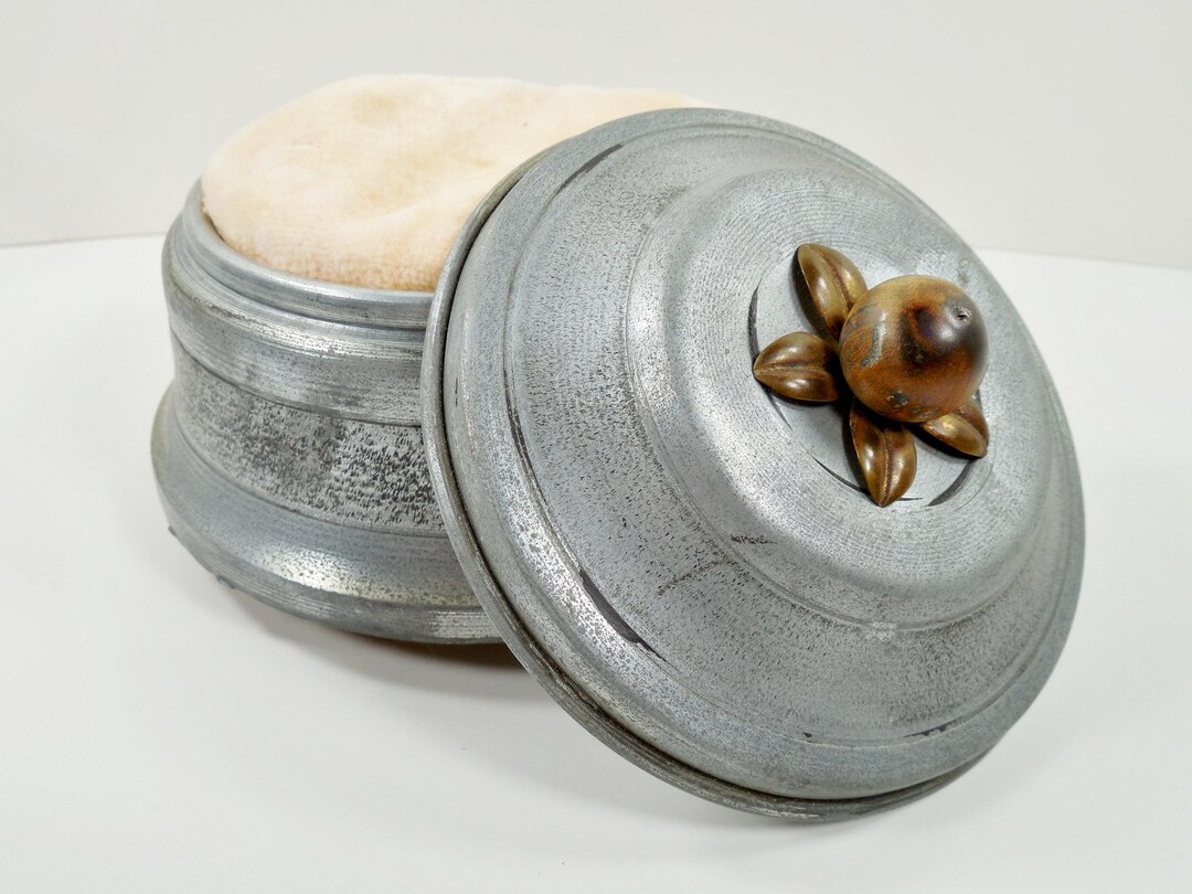 D I Alpen Swiss Music Box Musical Lidded Footed Powder Puff Box Opera ...
