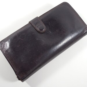 Coach Continental Brown Leather Kiss Lock Checkbook Wallet Clutch Bi ...