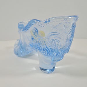 Mosser Glass Blue Bow and Scroll Glass Shoe Boot Figurine Light Sky ...