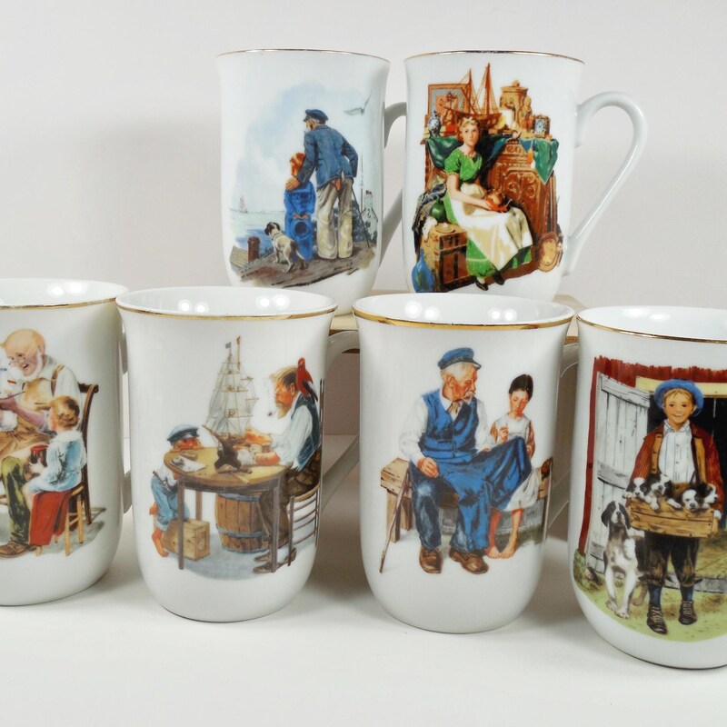 Norman Rockwell Tea Cups - Etsy