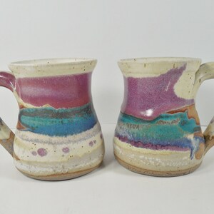 Magenta Purple Teal Aqua Blue Drip Glaze Speckled Cream Glaze Natural ...