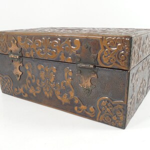 LODZ Poland Embossed Metal Box Jewelry Box Decorative Storage Stash Box ...