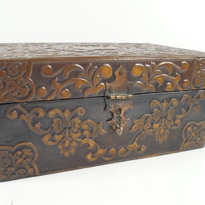 LODZ Poland Embossed Metal Box Jewelry Box Decorative Storage Stash Box ...