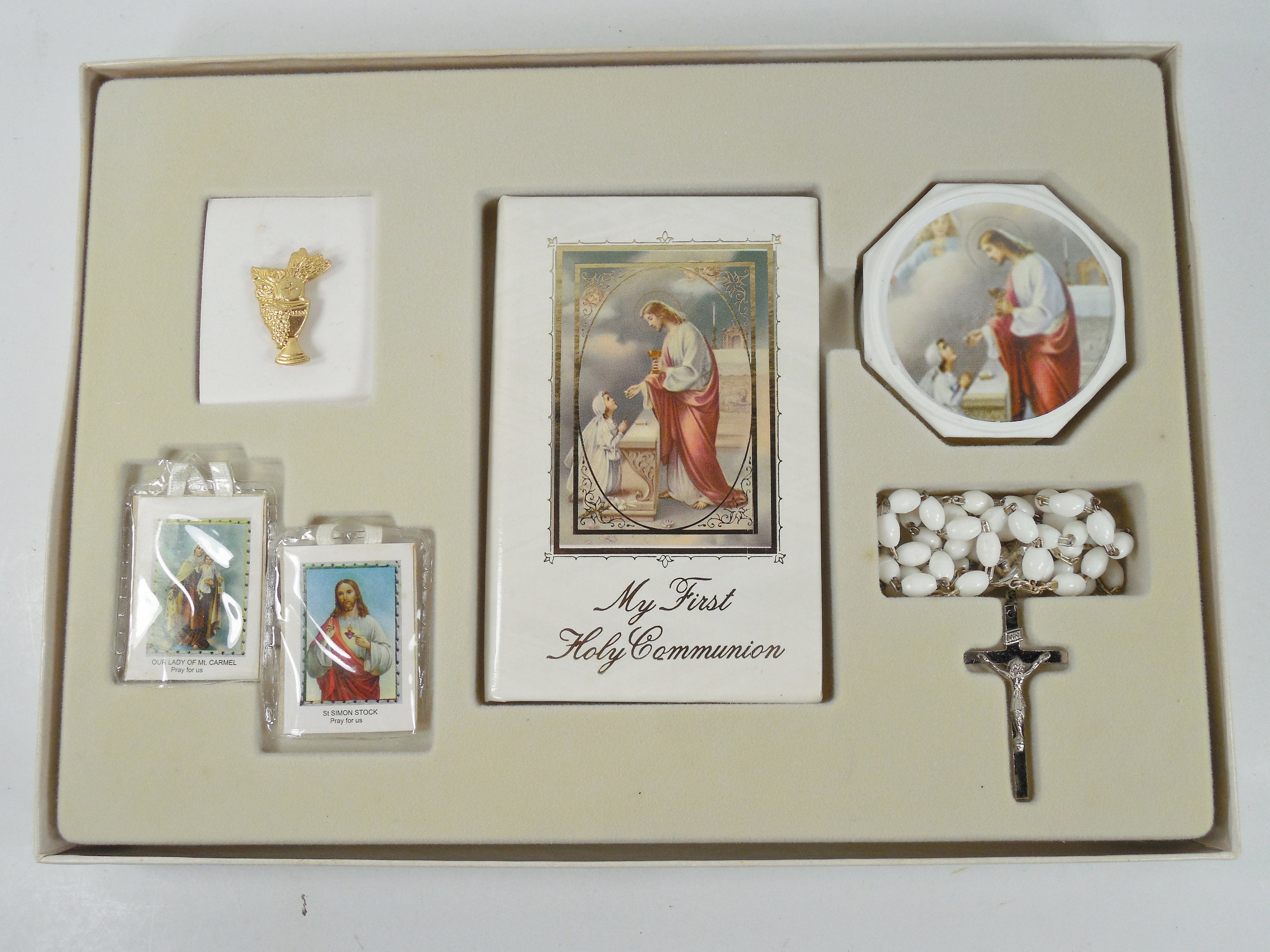 Catholic Holy Communion Gift Set for Sacraments First Communion Gold ...