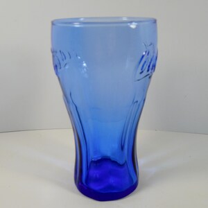 Cobalt Blue Coca Cola Coke Glasses Tumblers Set of 2 Two Coke Bottle ...
