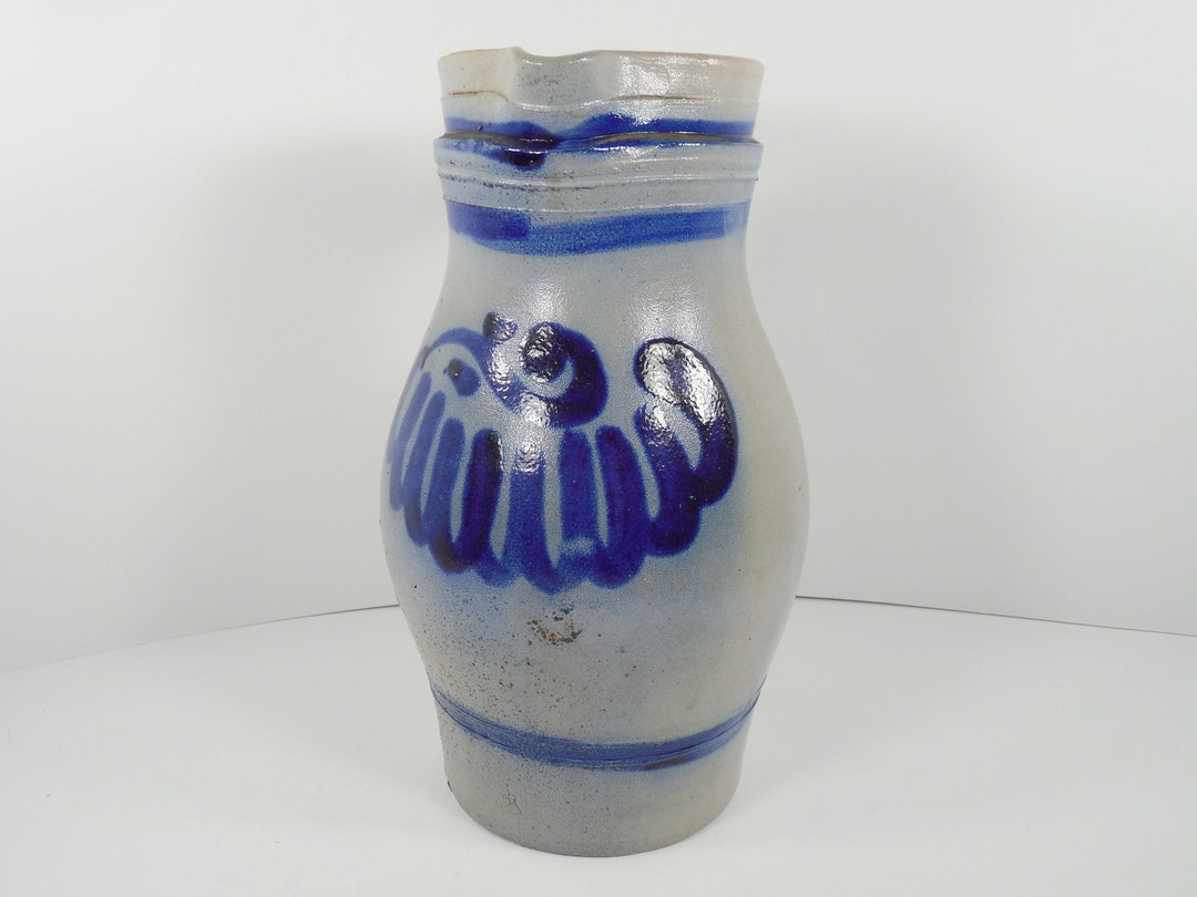 Belgian Pottery Salt Glazed Stoneware Earthenware Pitcher Hand Thrown ...