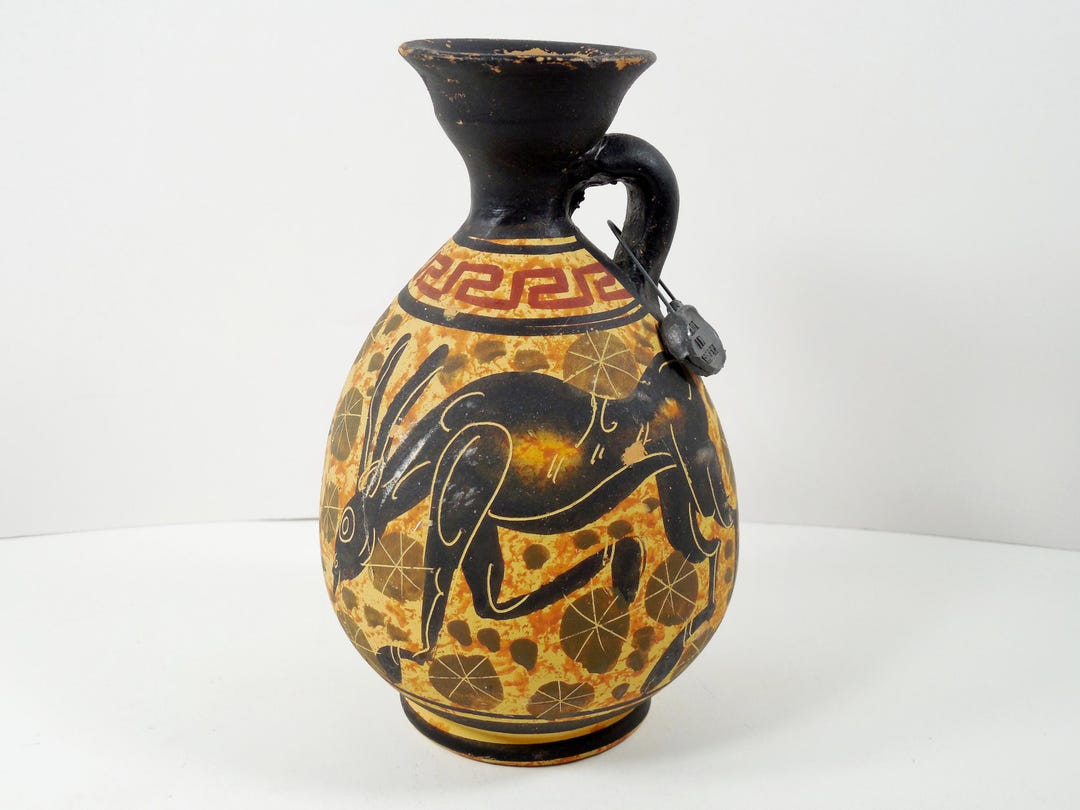 Greek Museum Corinth 580 B.C. Replica of Antique Hellenic Pottery Jug ...